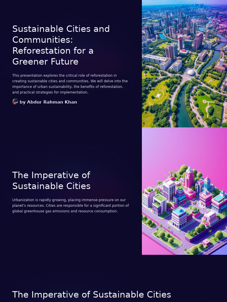 Sustainable Cities and Communities Reforestation For A Greener Future ...