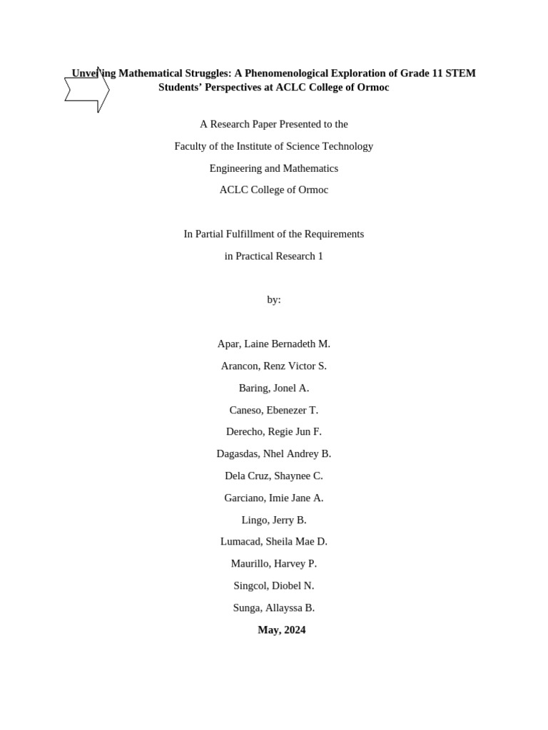 Exploring The Phenomenon of Mathematical Struggles (1) - (G4) | PDF ...