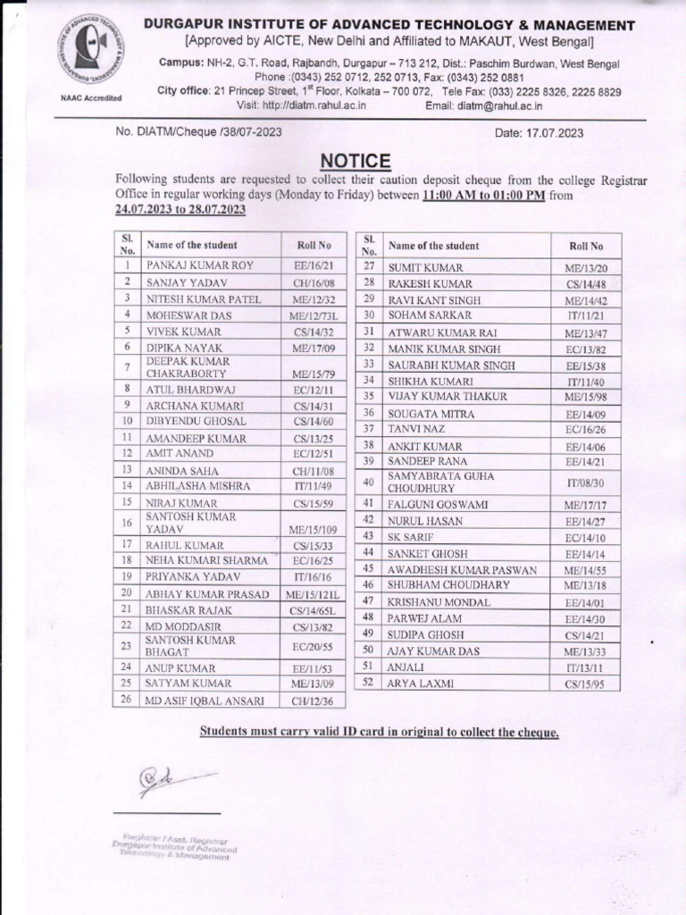 Caution-Money-Notice July23 | PDF