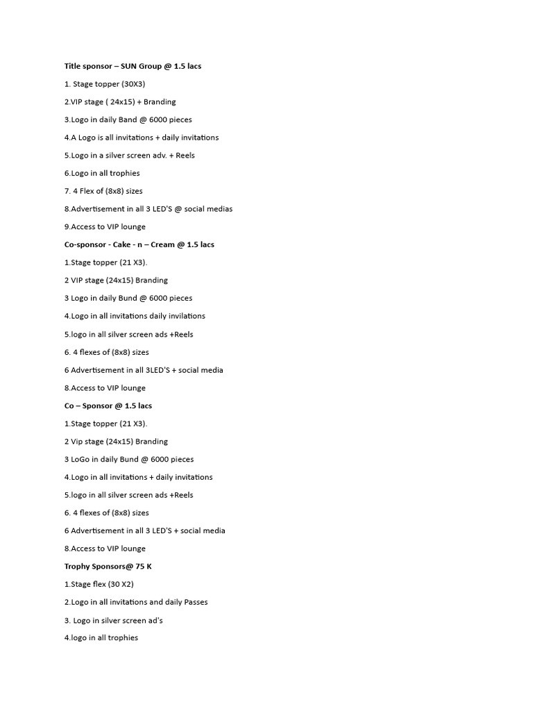 Garba Deliverables | PDF