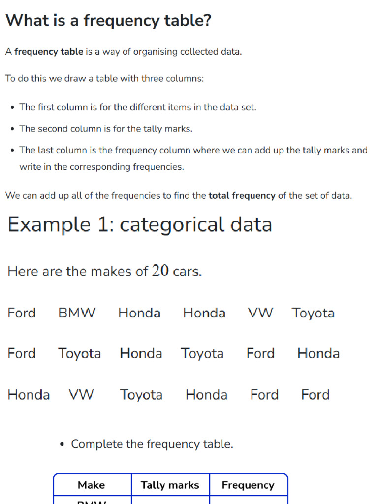 Frequency Table | PDF