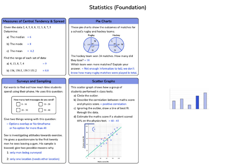 Statistics Revision for Mats | PDF | Statistics | Descriptive Statistics