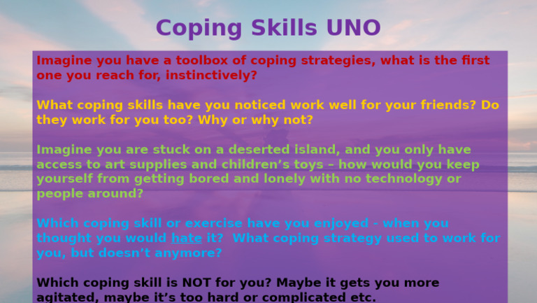 UNO Coping Skills Game | PDF