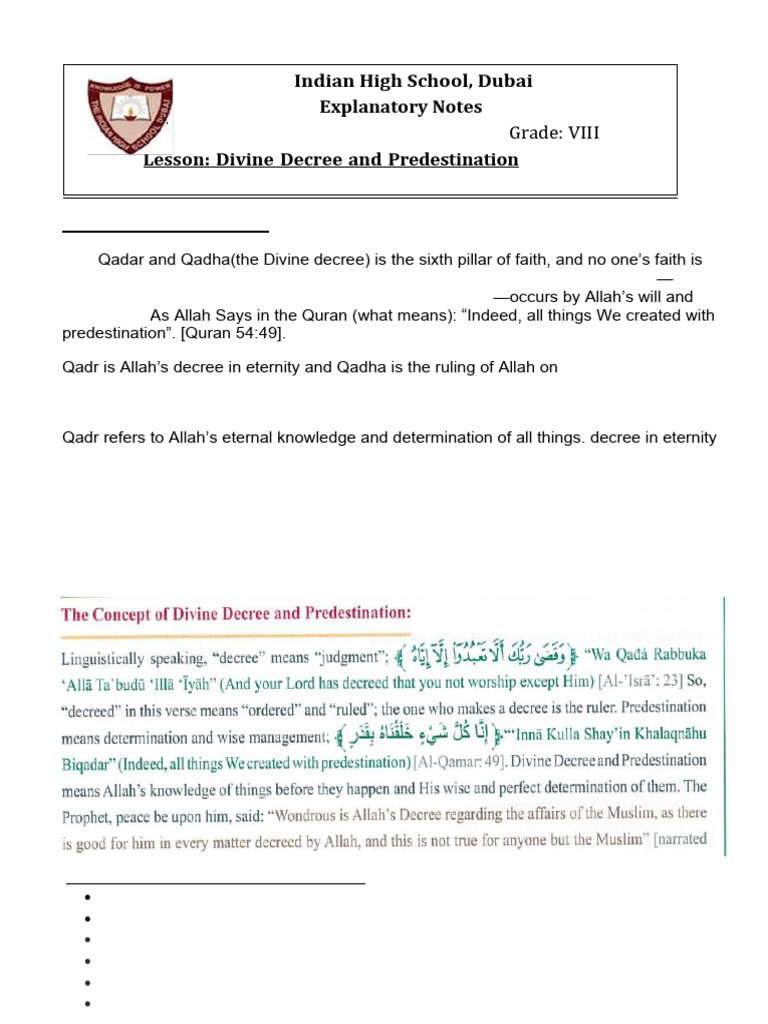 Understanding Qadr and Qadha in Islam | PDF | God In Islam | Muhammad