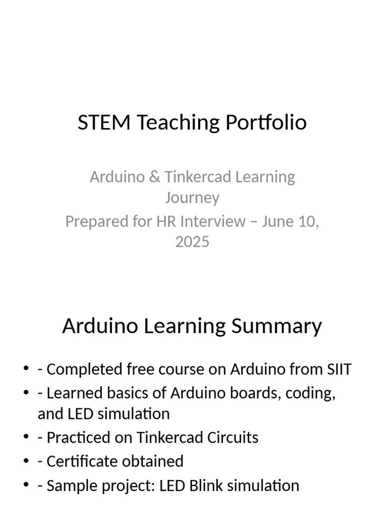 STEM Teaching Portfolio Overview | PDF