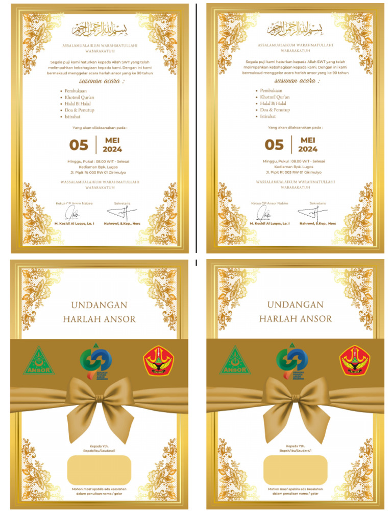 UNDANGAN HARLAHxlsx | PDF