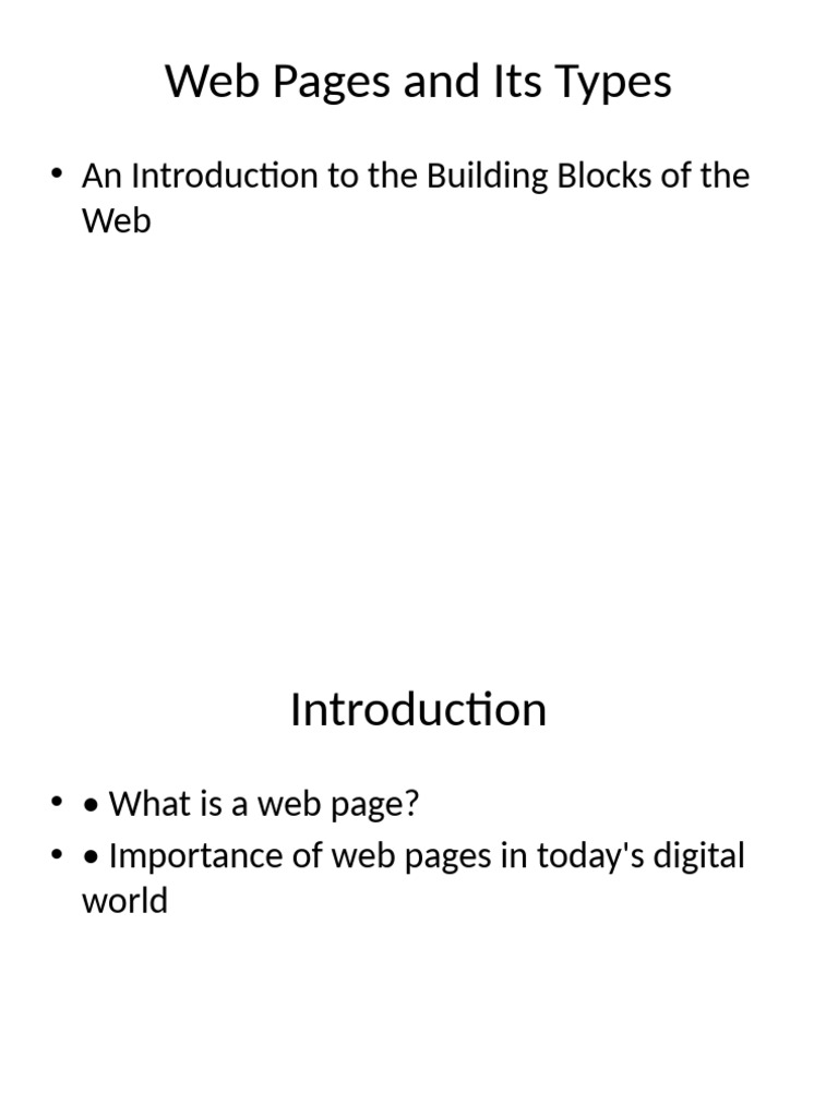 Web - Pages - and - Types - Presentation Internet Technology | PDF
