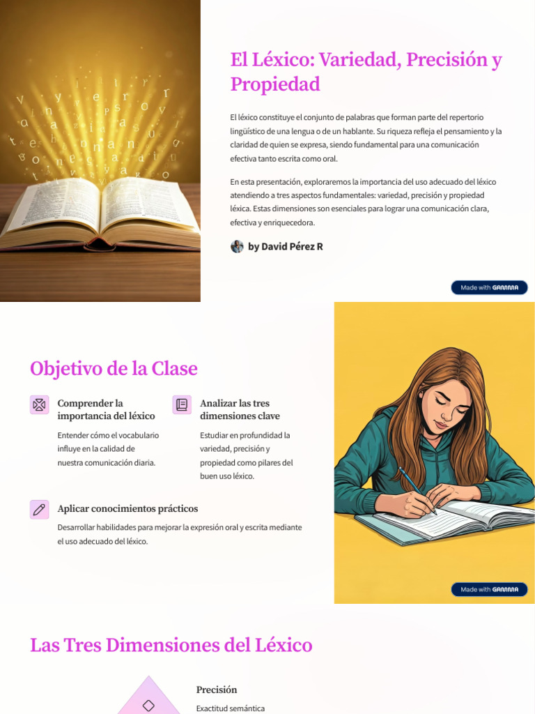 El Lexico Variedad Precision y Propiedad (1) | PDF | Léxico | Comunicación