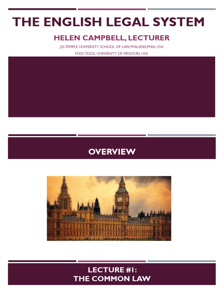The English Legal System | PDF | Common Law | Equity (Law)