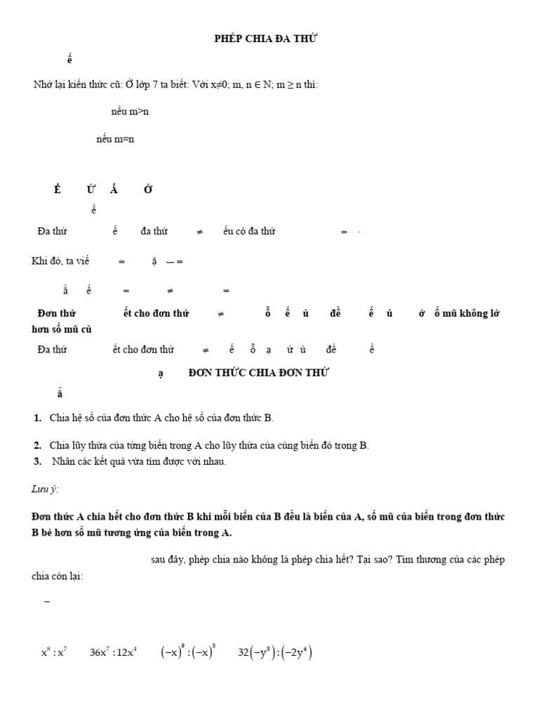 b4 Phep Chia Da Thuc | PDF