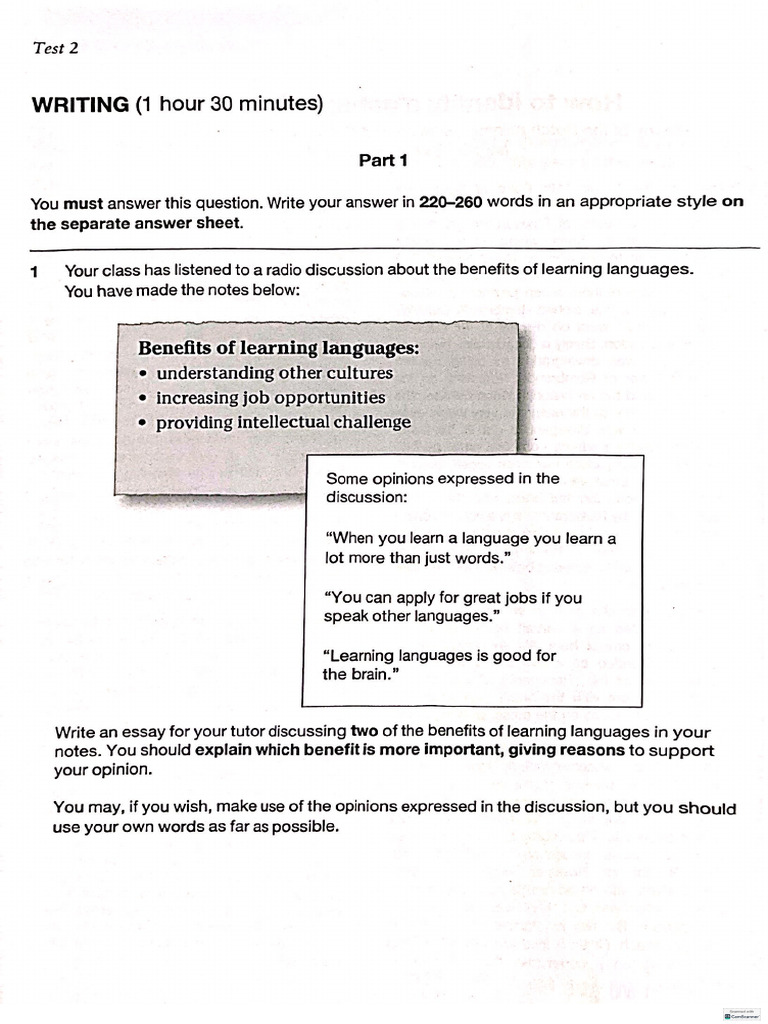 Advanced3 - Test 2 Writing | PDF
