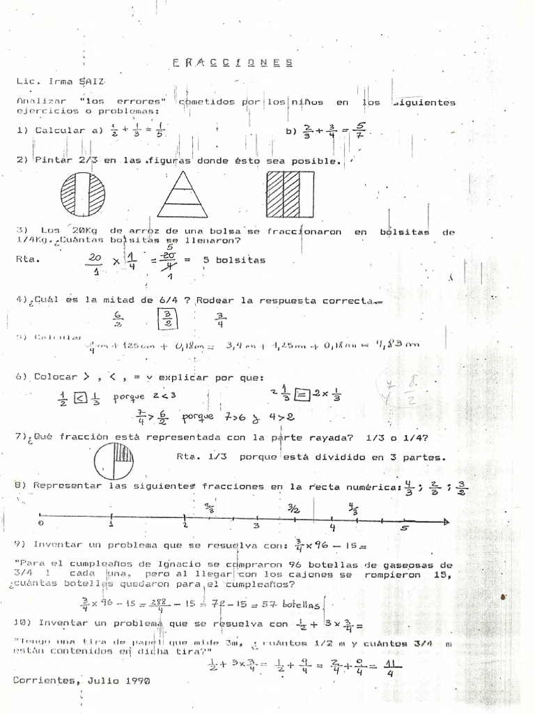 TPNº 7 Prueba de Fracciones | PDF