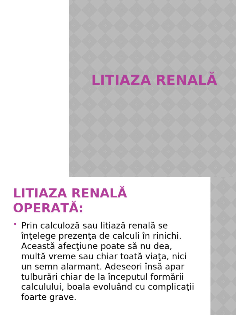 Litiaza Renala | PDF