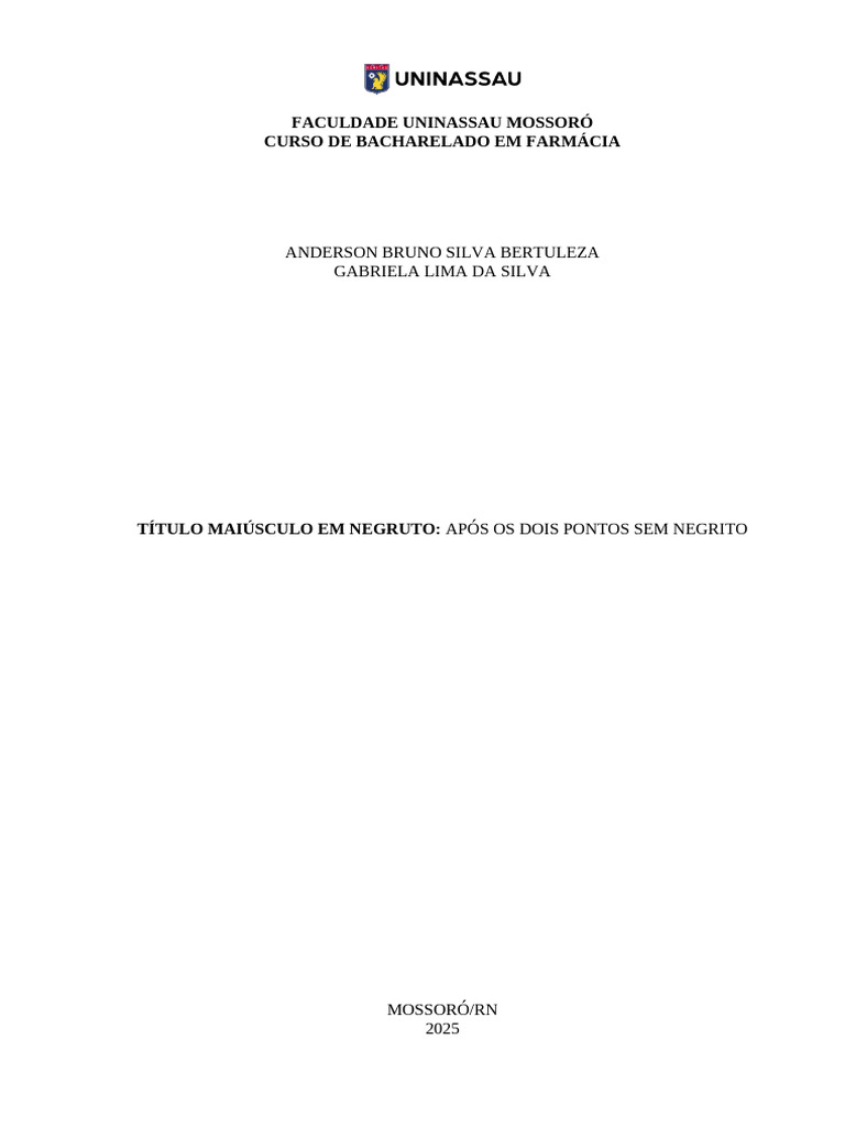 01 Pré-Projeto TCC Uninassau | PDF | Benzodiazepina | Receita médica