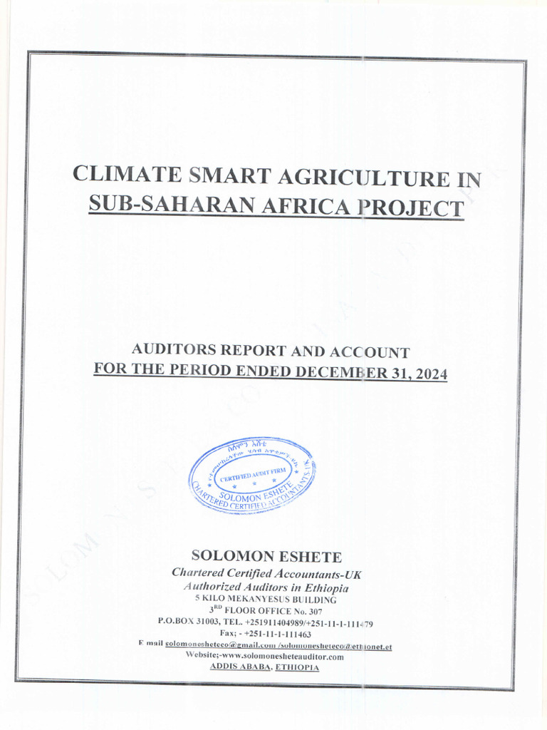 Norhed II - CSA-SSA Audit 2024 Expense - Hawassa | PDF