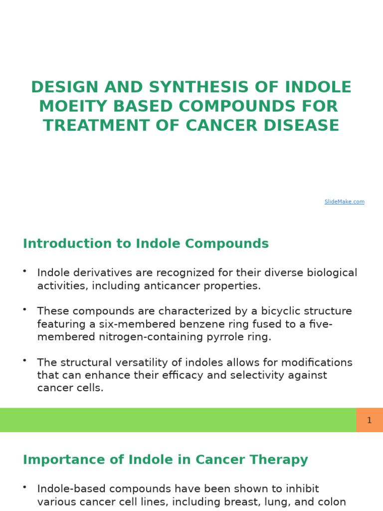 Design and Synthesis of Indole Moeity Based Compounds For Treatment of ...