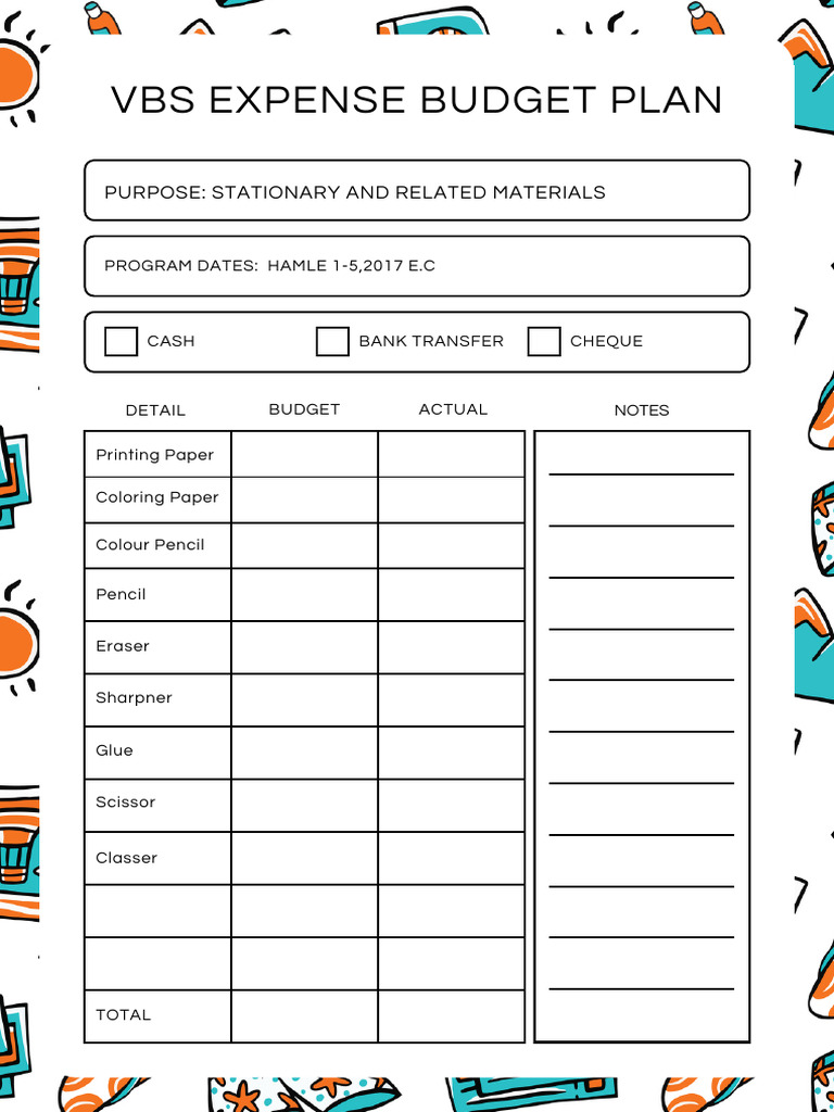 VBS Stationary Materials | PDF