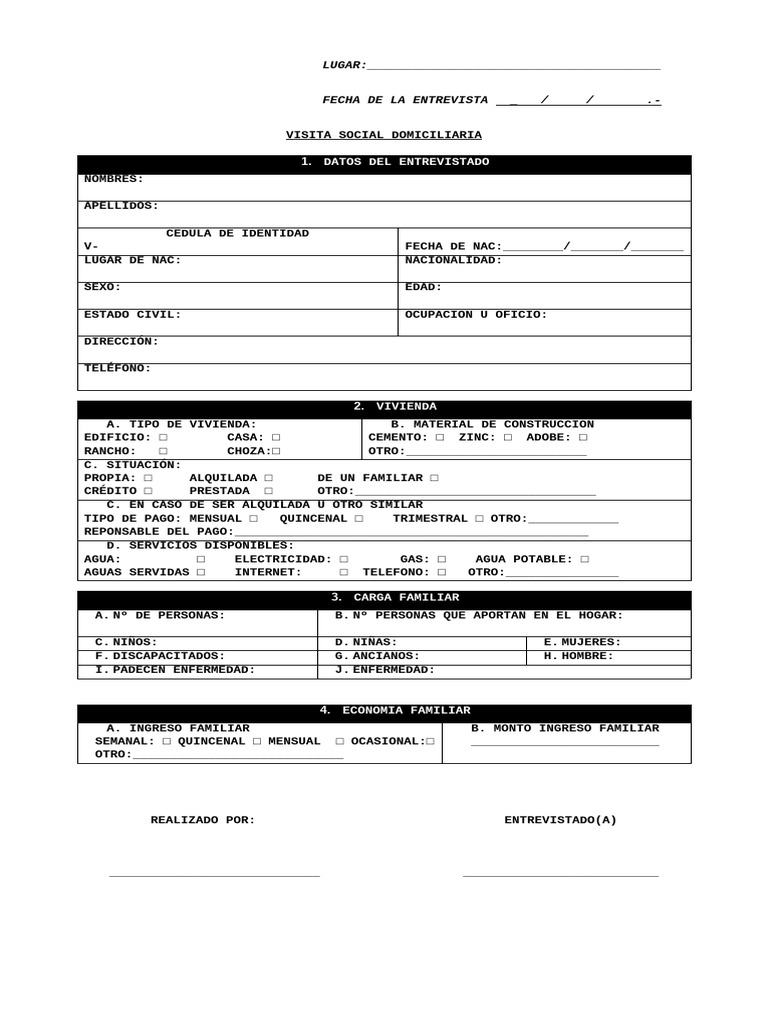 Formato para Visita Domiciliaria | PDF