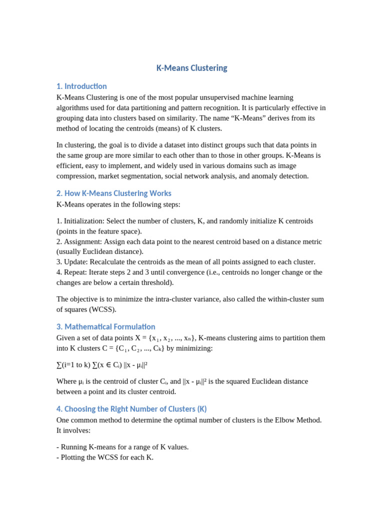 KMeans Clustering Report | PDF | Cluster Analysis | Information Science