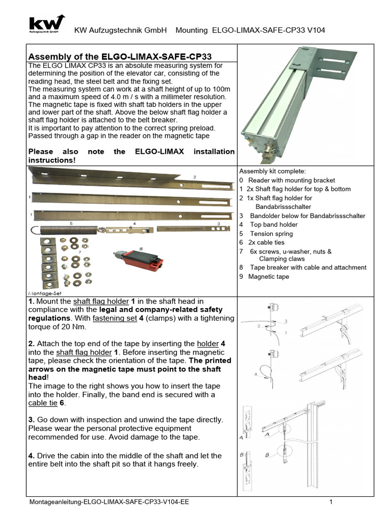 Montageanleitung Elgo Limax Safe Cp33 v104 e | PDF | Electrical ...