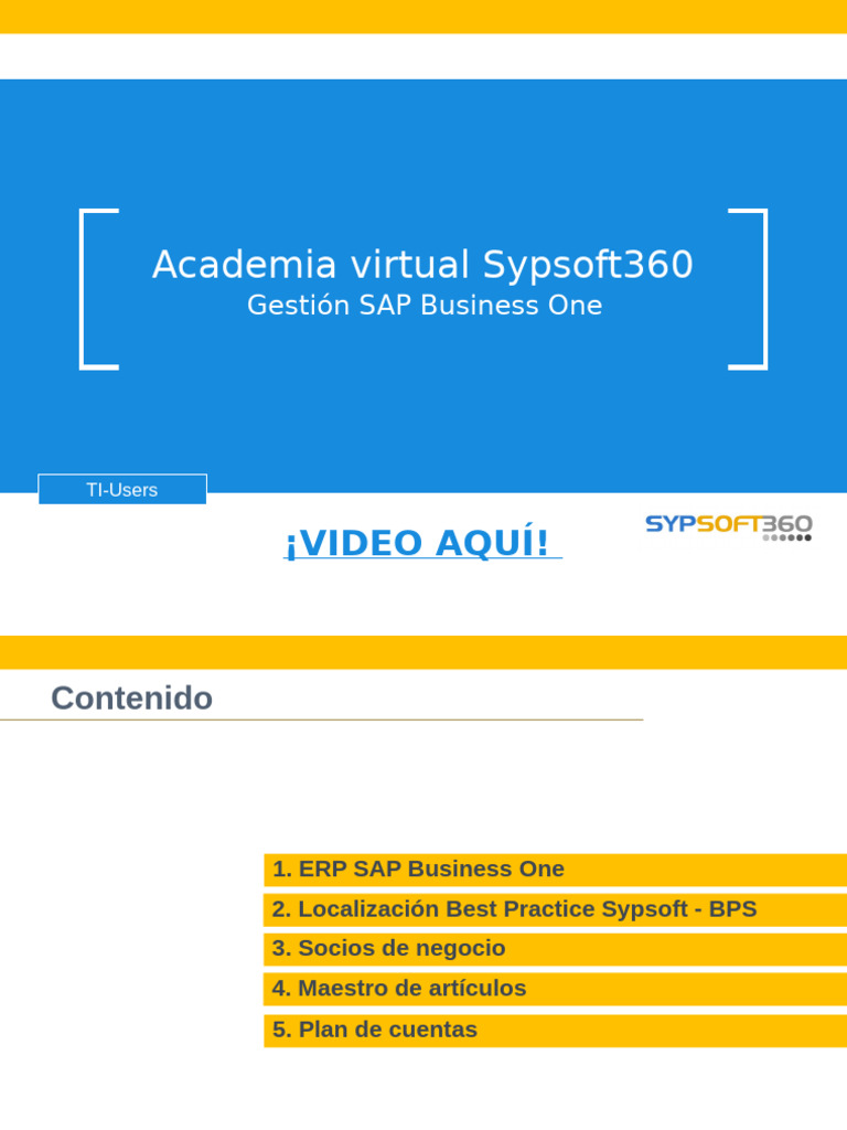 Academia Sypsoft360 - 1.0 Introducción A SAP | PDF | Contabilidad | Business