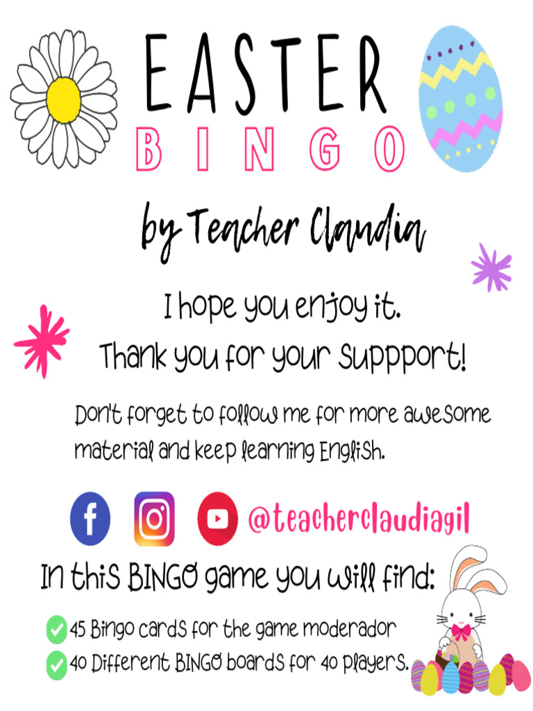 Easter Bingo Game for 40 Players | PDF