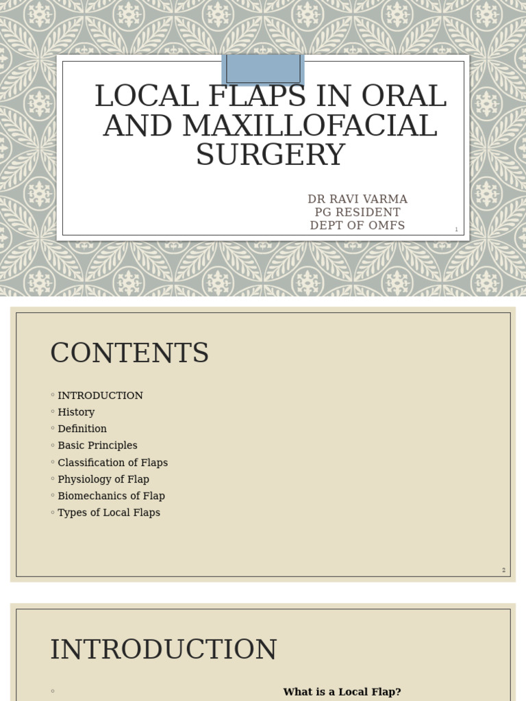 Local Flaps in Oral Surgery Overview | PDF | Surgery | Surgical Specialties