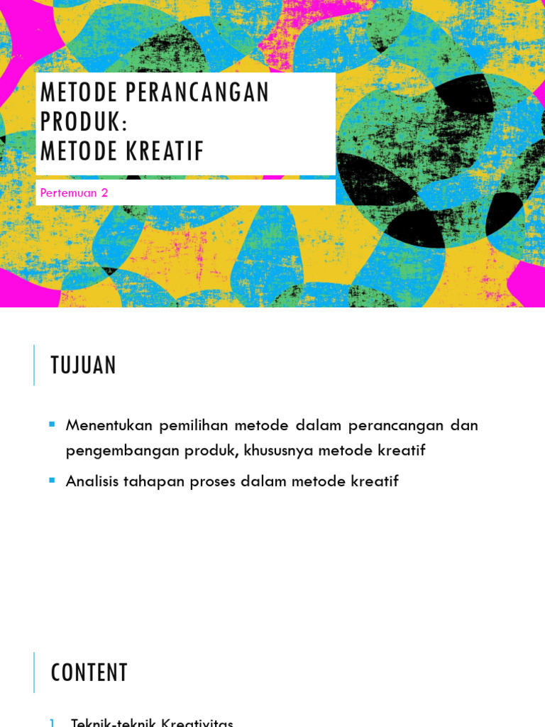 Metode Perancangan Produk-Metode Kreatif | PDF