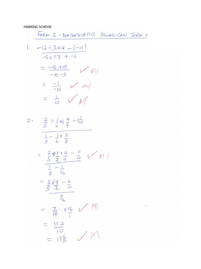 Maths F2 M Scheme 1 | PDF