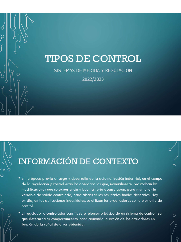 Sist de Control - Tipos de Control | PDF | Sistema de control