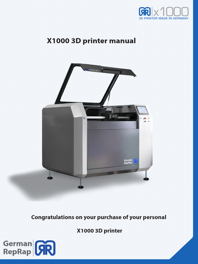 X1000 Printer Manual | PDF | Computer Network | 3 D Printing