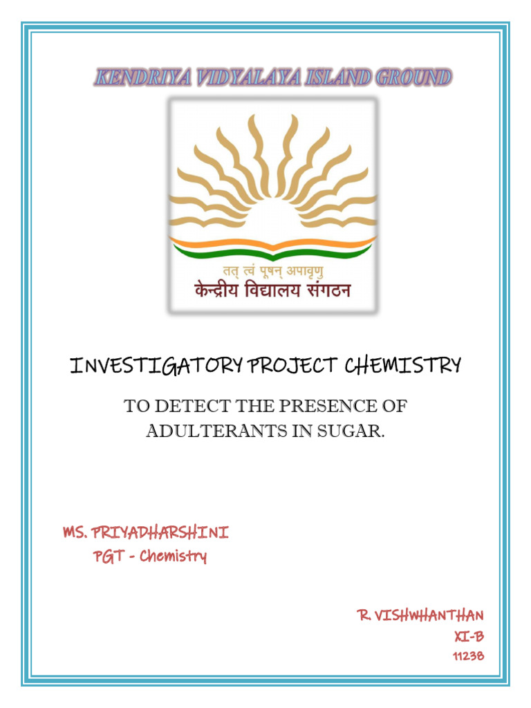 Sugar Inves..... Project - Organized | PDF | Carbohydrates | Chemistry