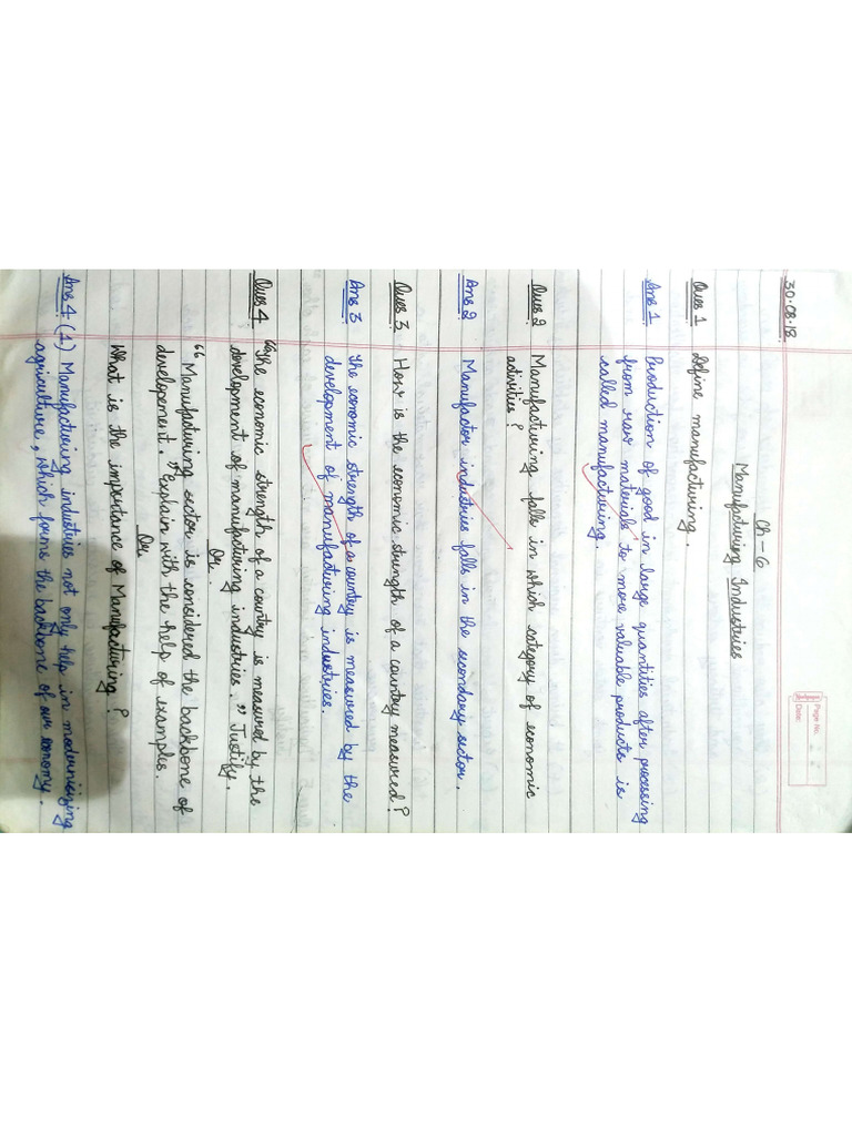 Manufacturing Industries Class 10 | PDF