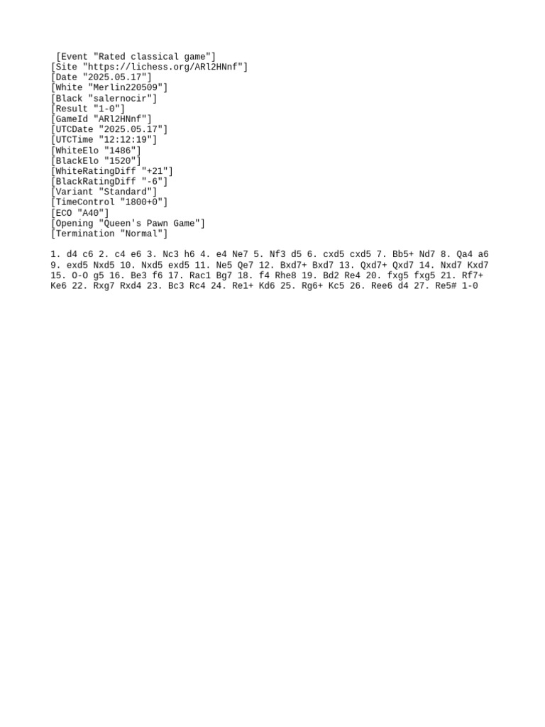 Game Analysis - PGN | PDF