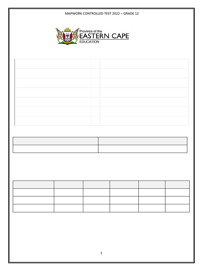Grade 12 Mapwork Task 2022 - Marking Guidelines - 074037 | PDF ...
