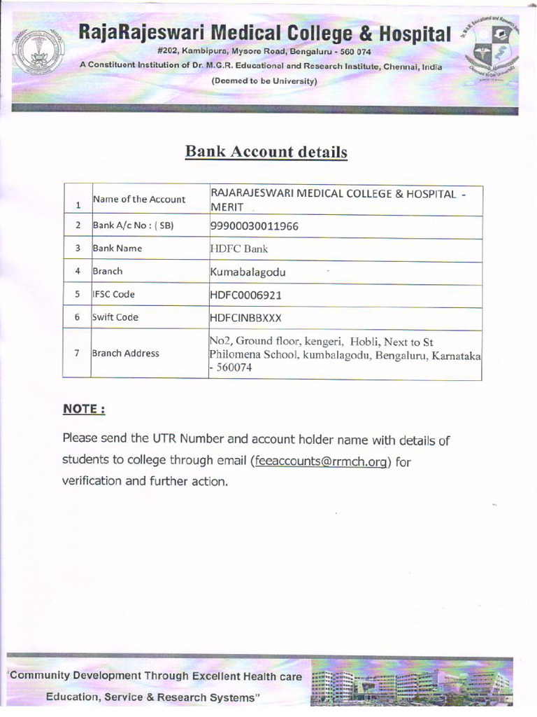 Bank Account Details | PDF