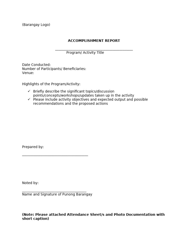 BCPC Post Activity Report Template | PDF