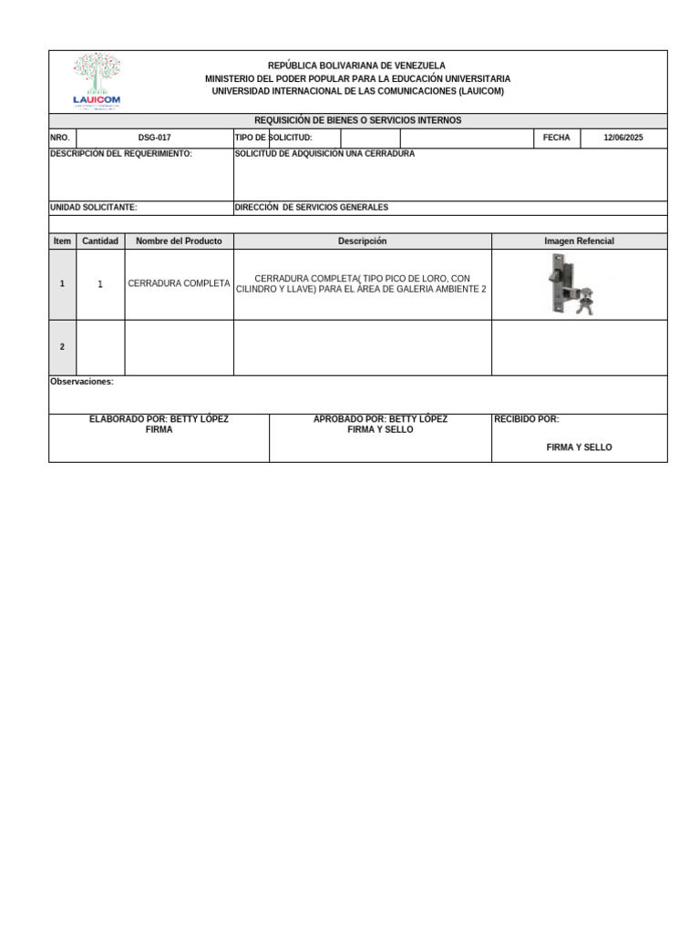 Formato Req 2024 | PDF | Alimentos