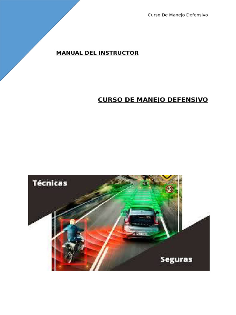Manual del Instructor: Manejo Defensivo | PDF | Neumático | Fricción