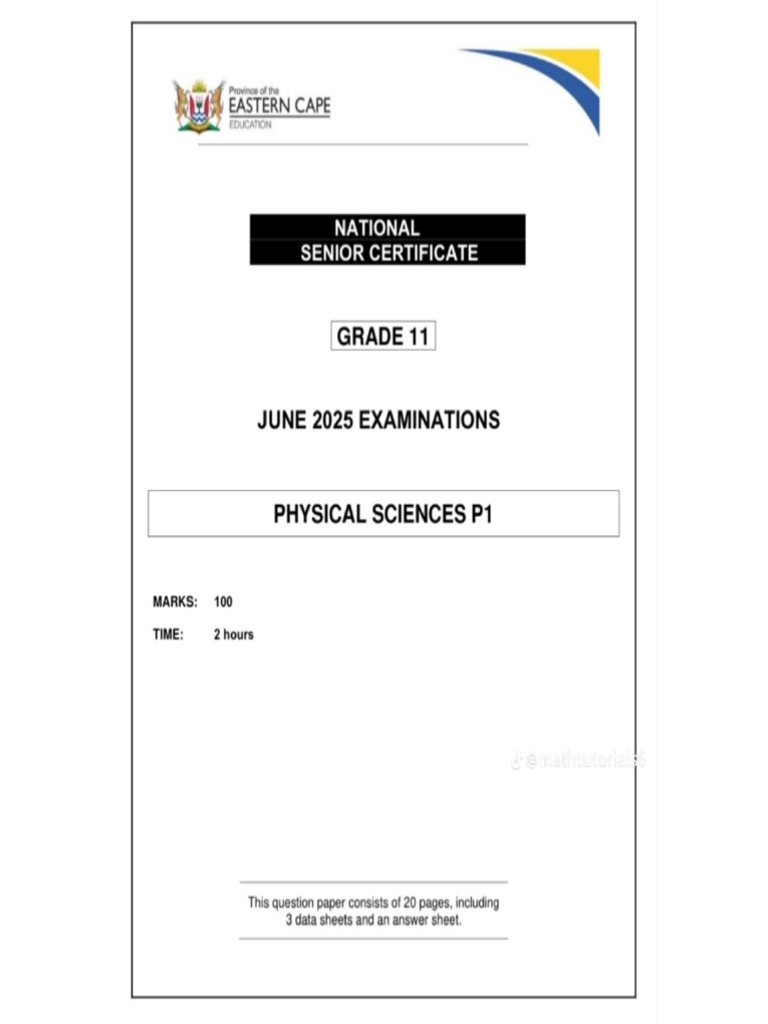 Grade 11 Physics p1 Eastern Cap | PDF