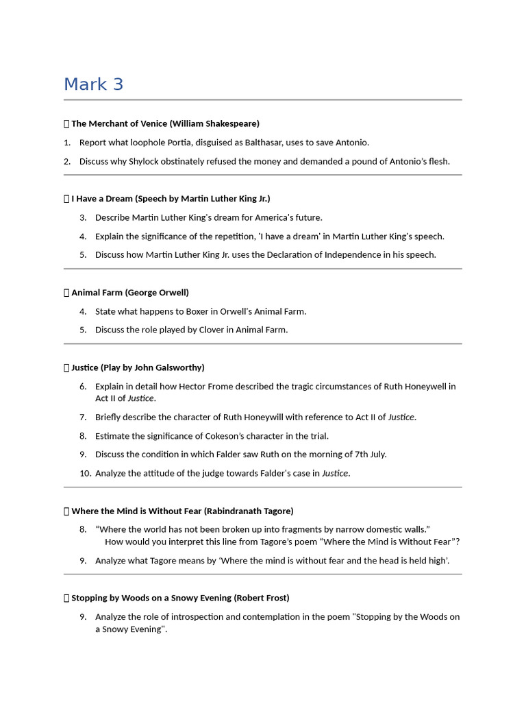 English Semester Answers | PDF | Shylock