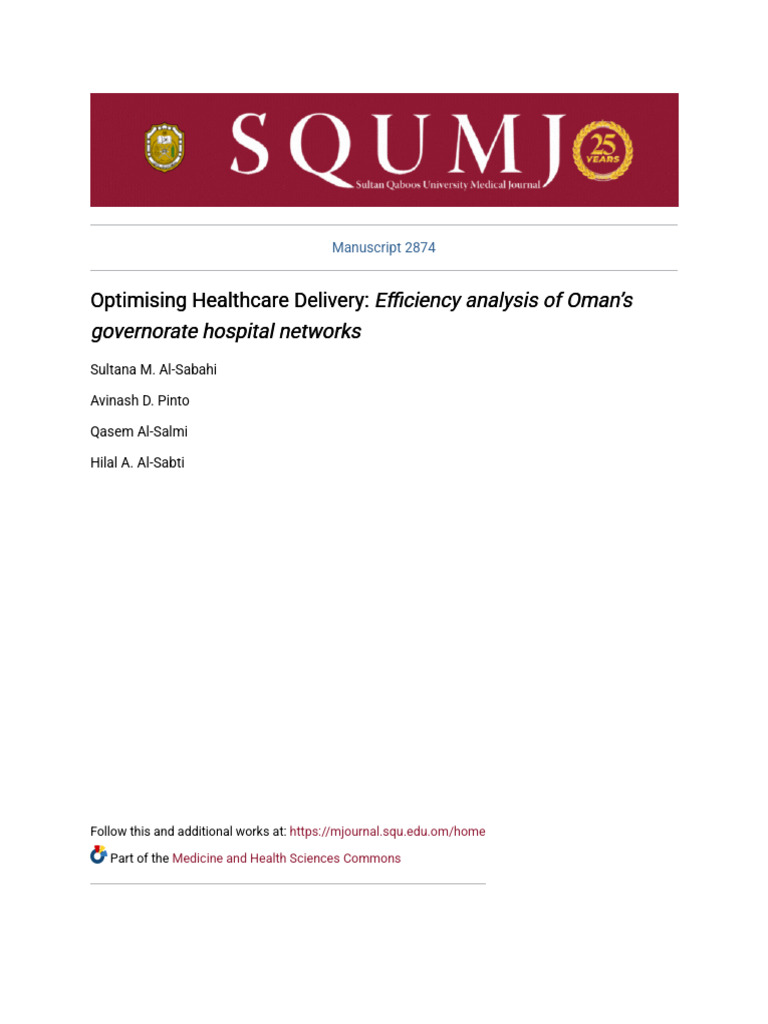 Optimising Healthcare Delivery | PDF