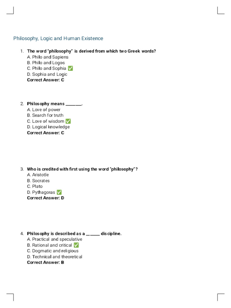 GST212 Philosophy and Logic of Human Existence - Phoenix | PDF