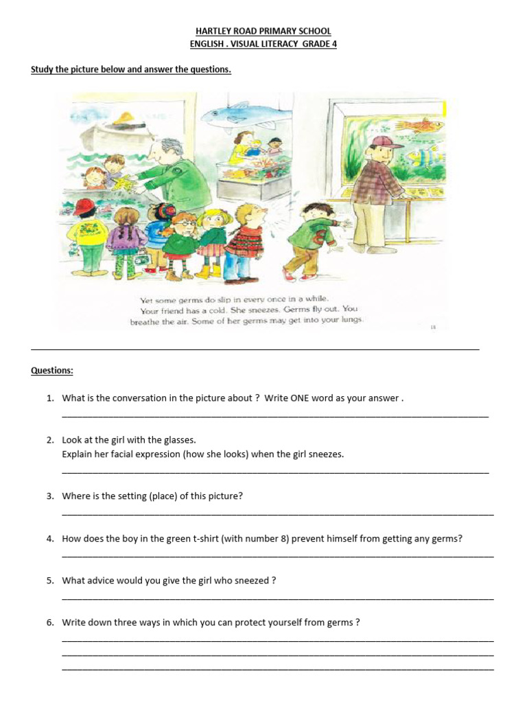Grade 4 English Visual Literacy Exercise | PDF