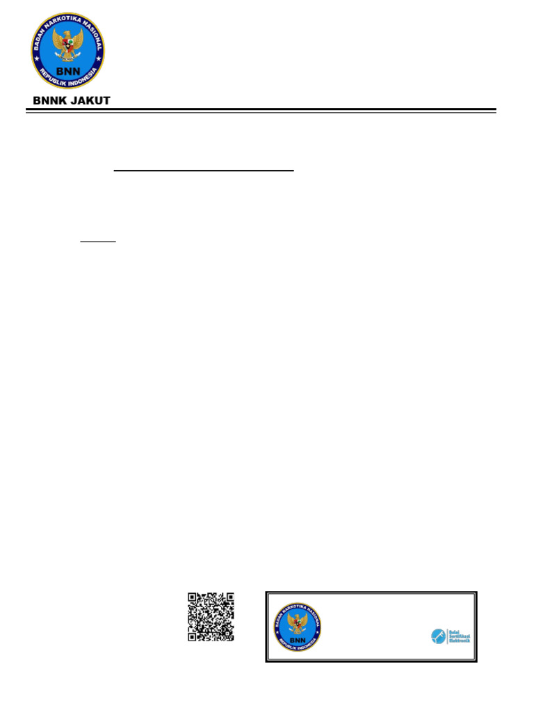 Surat Dukungan Hut BNN Ri Tahun 2025 | PDF