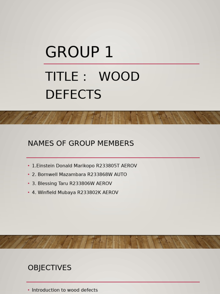 GROUP 1 Timber Defects | PDF | Lumber | Wood