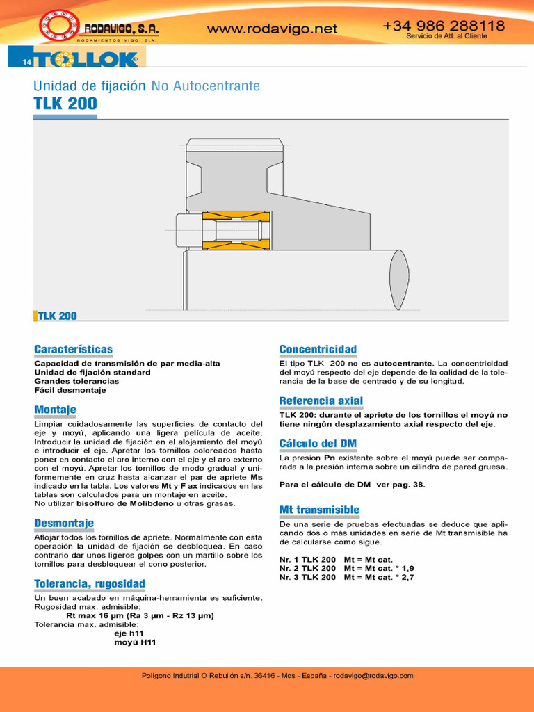TOLLOK 08 Unidad de Fijación No Autocentrante TLK 200 | PDF | Tornillo