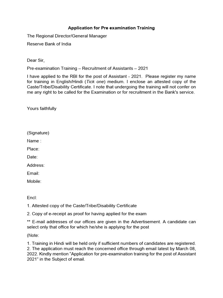 Pre-Exam Training Application for RBI Assistant | PDF