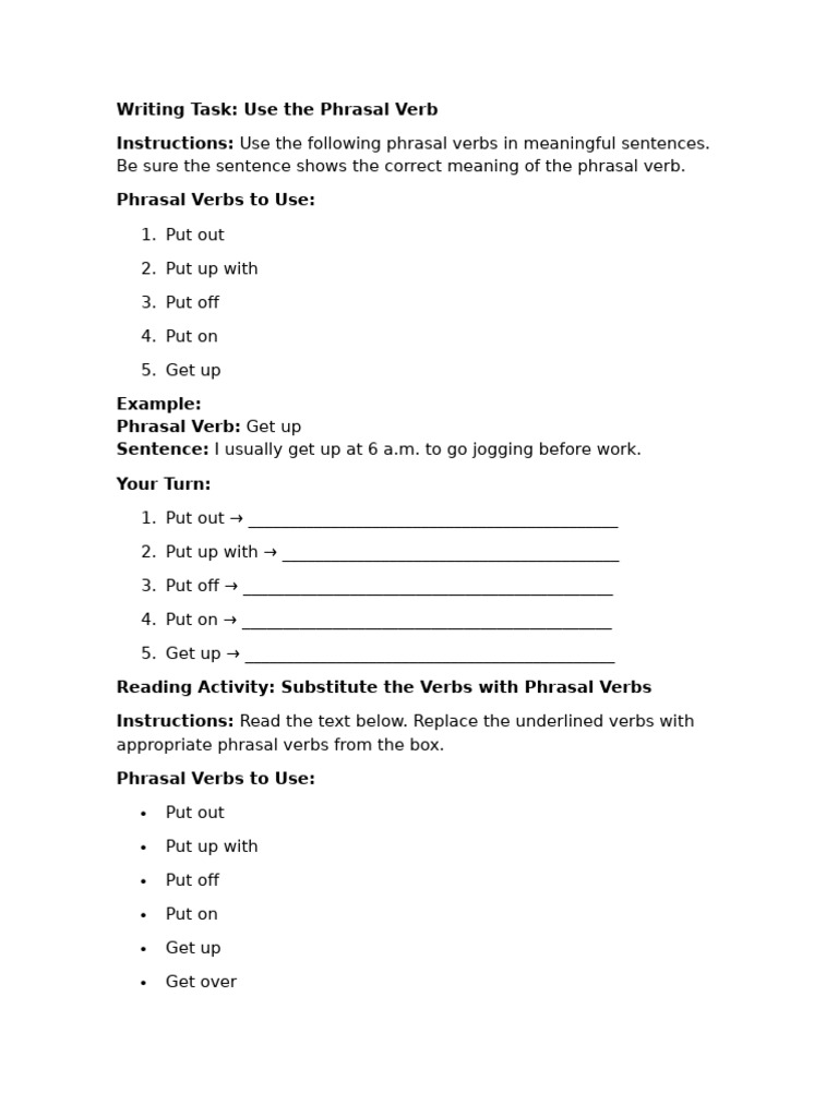 Phrasal Verbs Exercises 2 | PDF