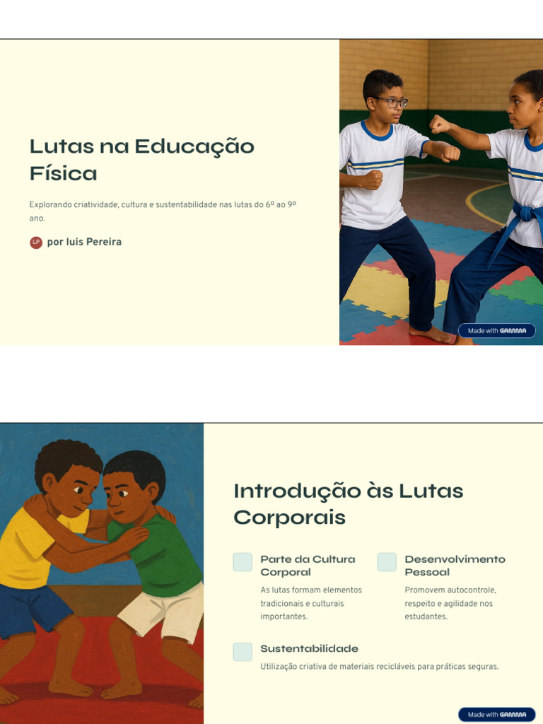 Lutas na Educação Física: Criatividade e Sustentabilidade | PDF ...